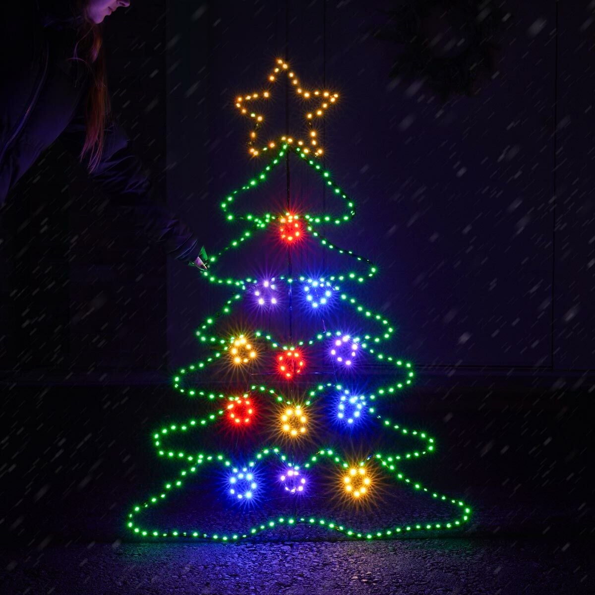 Indoor & Outdoor Twinkling Christmas Tree Silhouette | Flexibright ...